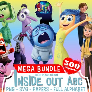 Inside Out PNG Cliparts Mega Bundle, Inside Out Sublimation Bundle ...