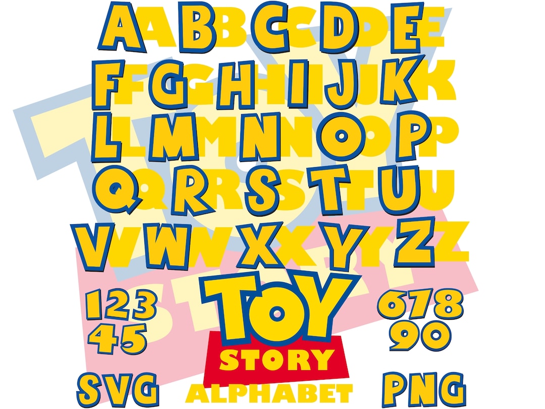Toy Story Original Alphabet Font SVG, Toy Story Font Letters Numbers ...
