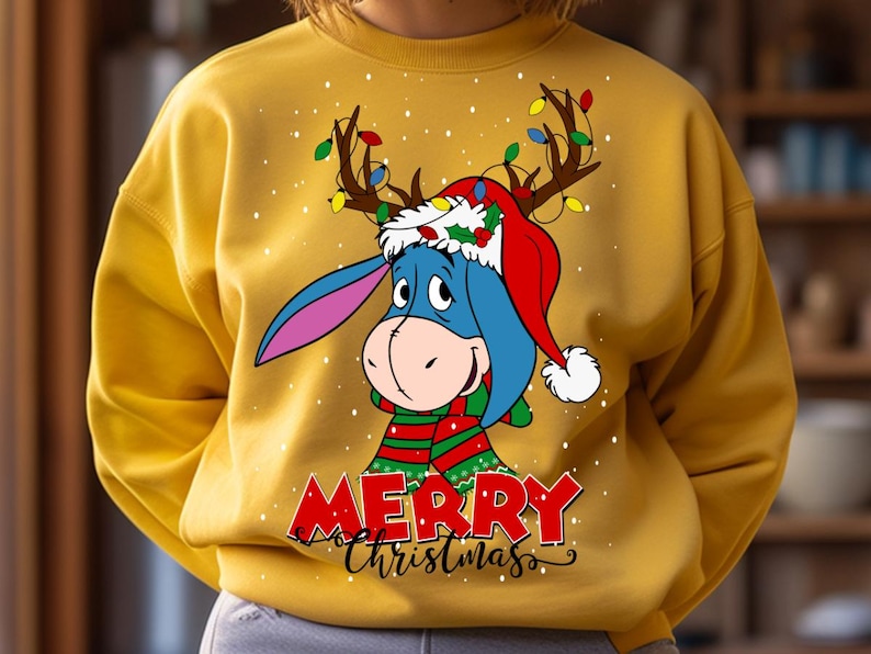 Eeyore Winnie the Pooh Christmas SVG Tshirt Sublimation Clipart, Eeyore ...