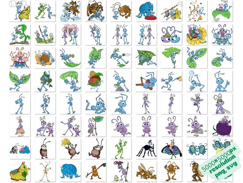 A Bug's Life PNG Svg Cliparts Bundle, A Bug's Life SVG Cartoon ...