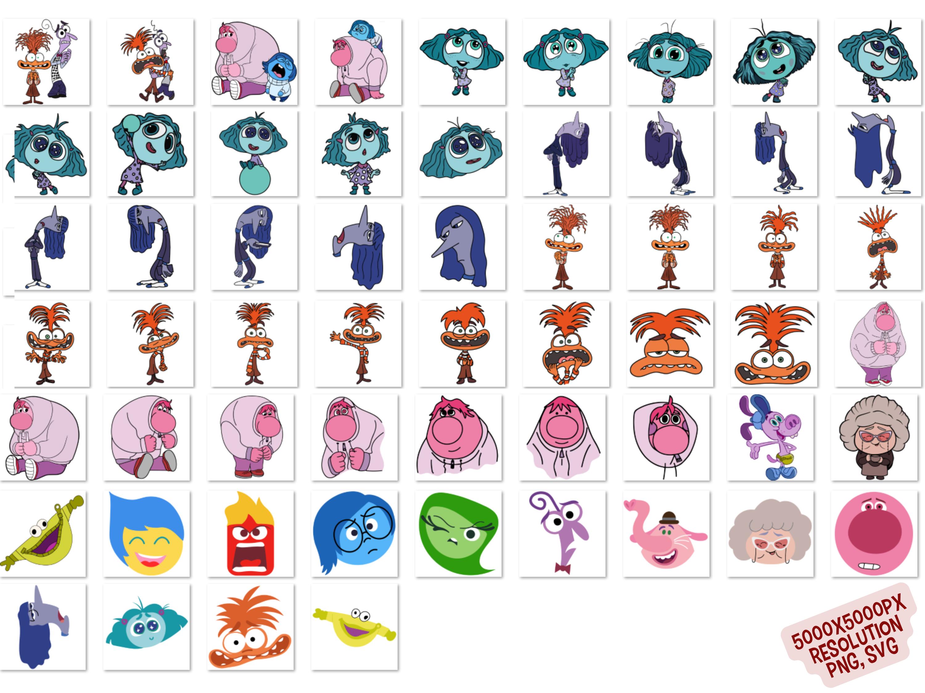 Inside Out SVG Png Cliparts Bundle, Inside Out SVG Cartoon Sublimation ...