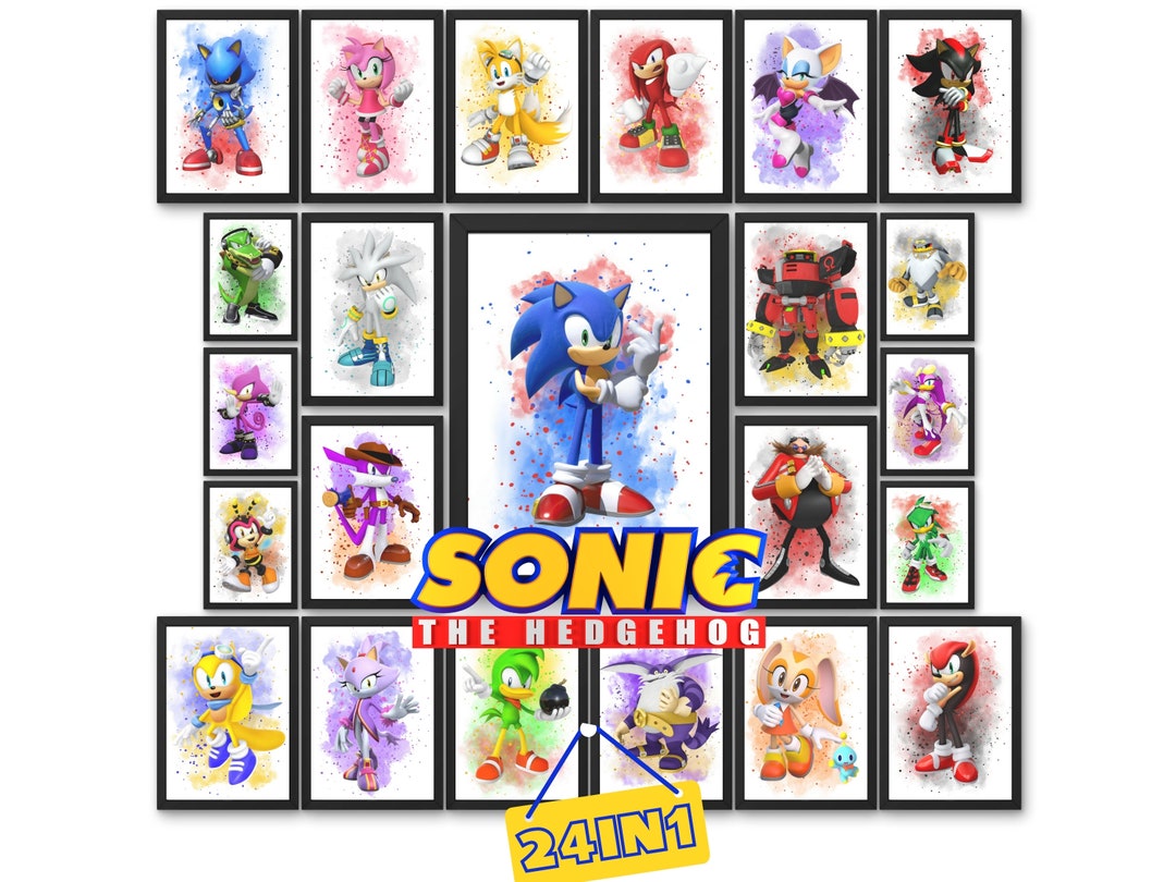 Sonic the Hedgehog Posters Set of 24 Bundle, Sonic Wall Art Bundle ...