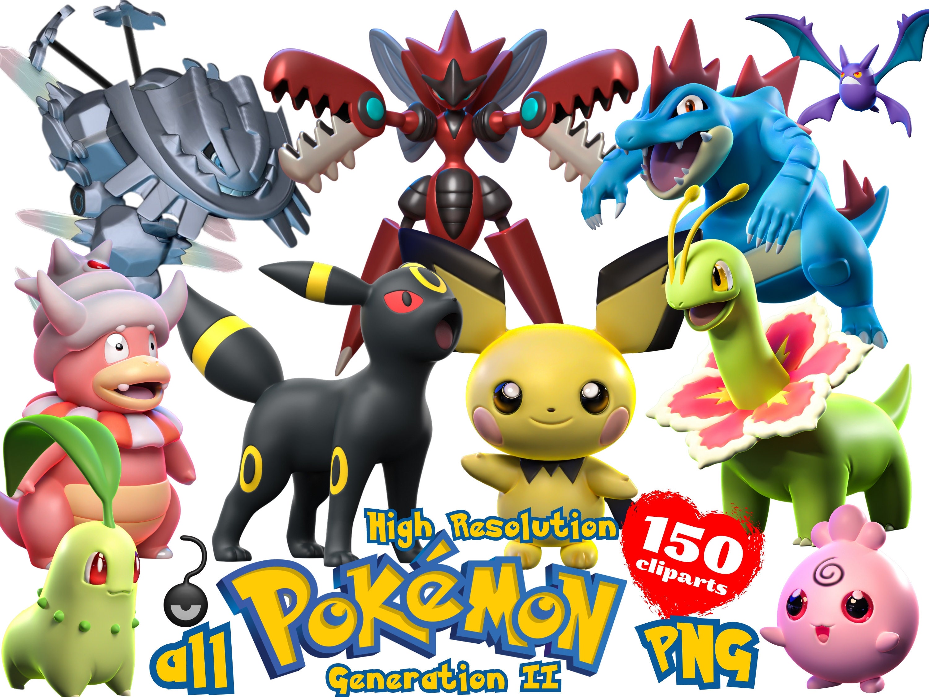 Pokemon 2 Generation PNG Cliparts Bundle, Pokemon PNG Cartoon ...
