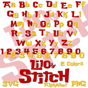 Lilo and Stitch Alphabet Font Bundle, Lilo and Stitch Sublimation ...