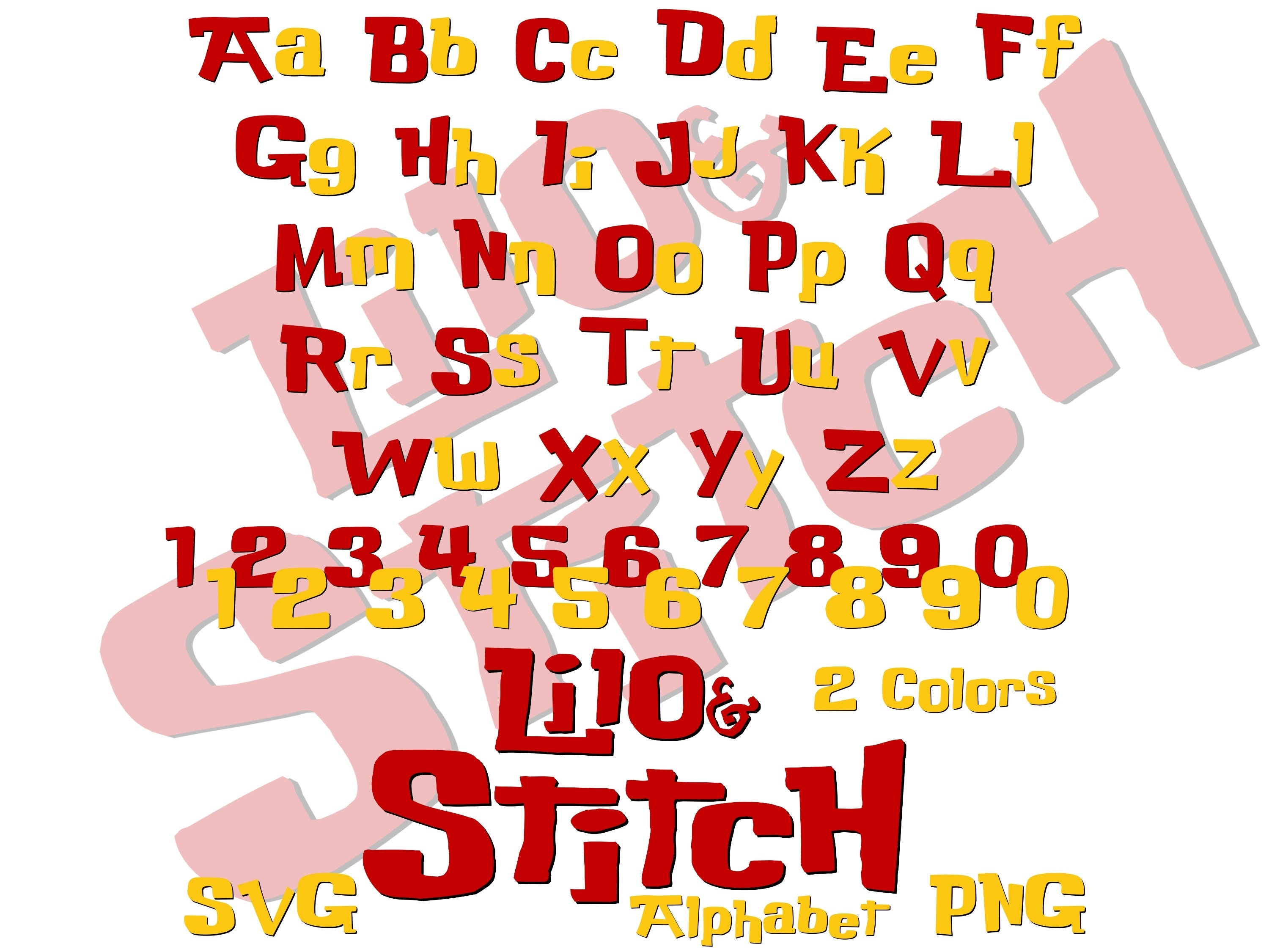 Lilo and Stitch Alphabet Font Bundle, Lilo and Stitch Sublimation ...
