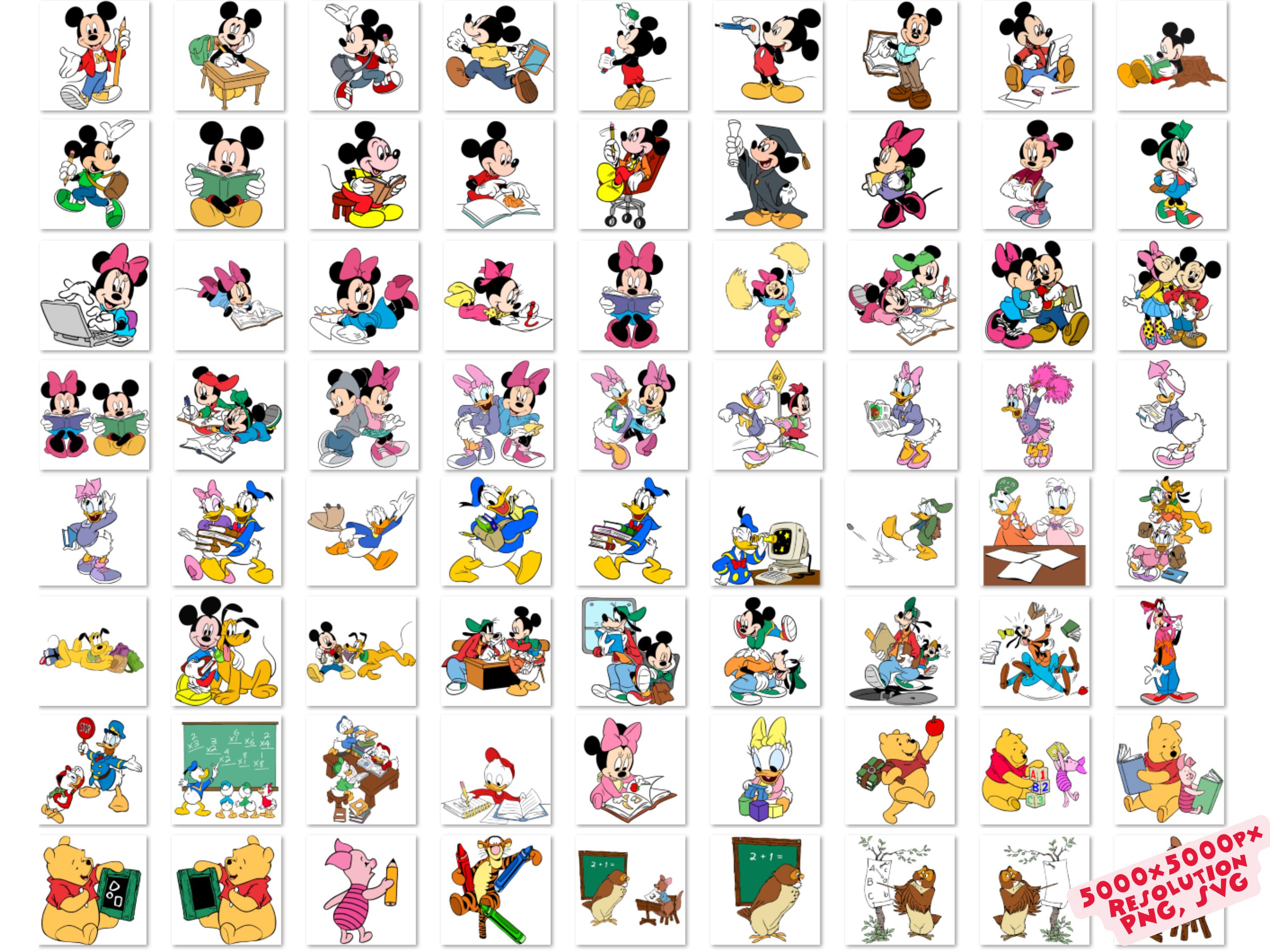 Mickey Mouse & Friends Back to School SVG Bundle, Mickey Mouse Back to ...