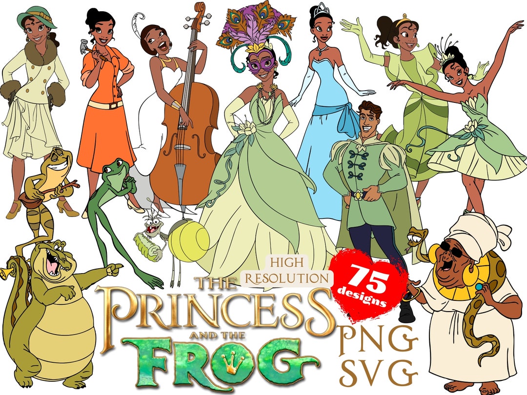 The Princess and the Frog SVG Cliparts Bundle, the Princess and the ...