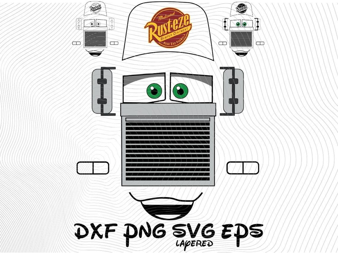 Mack Cars Face SVG Png Dxf Eps Clipart Logo, Cars Mack Truck SVG ...