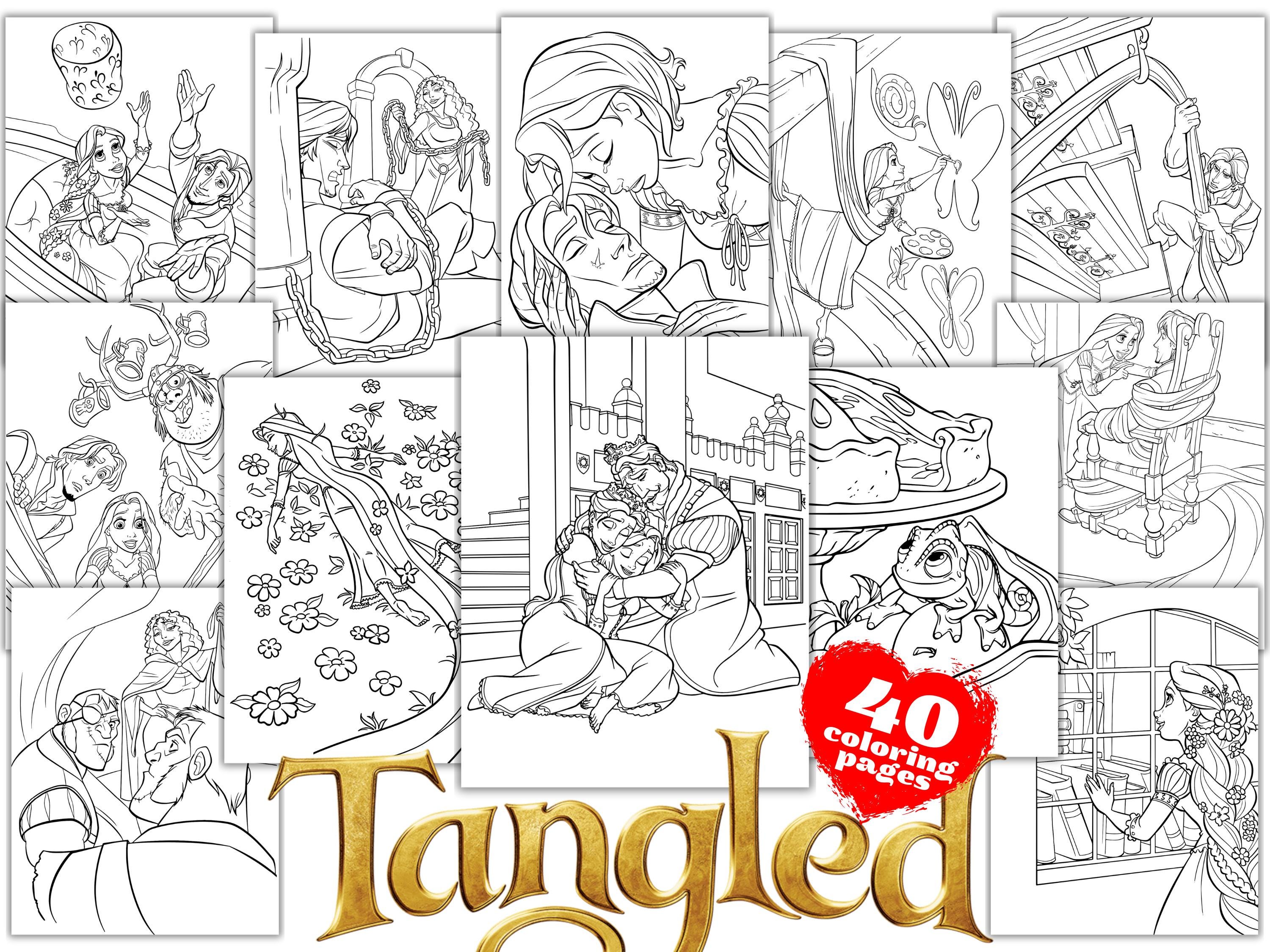 Tangled Coloring Book Rapunzel, Tangled Coloring Pages for Kids ...