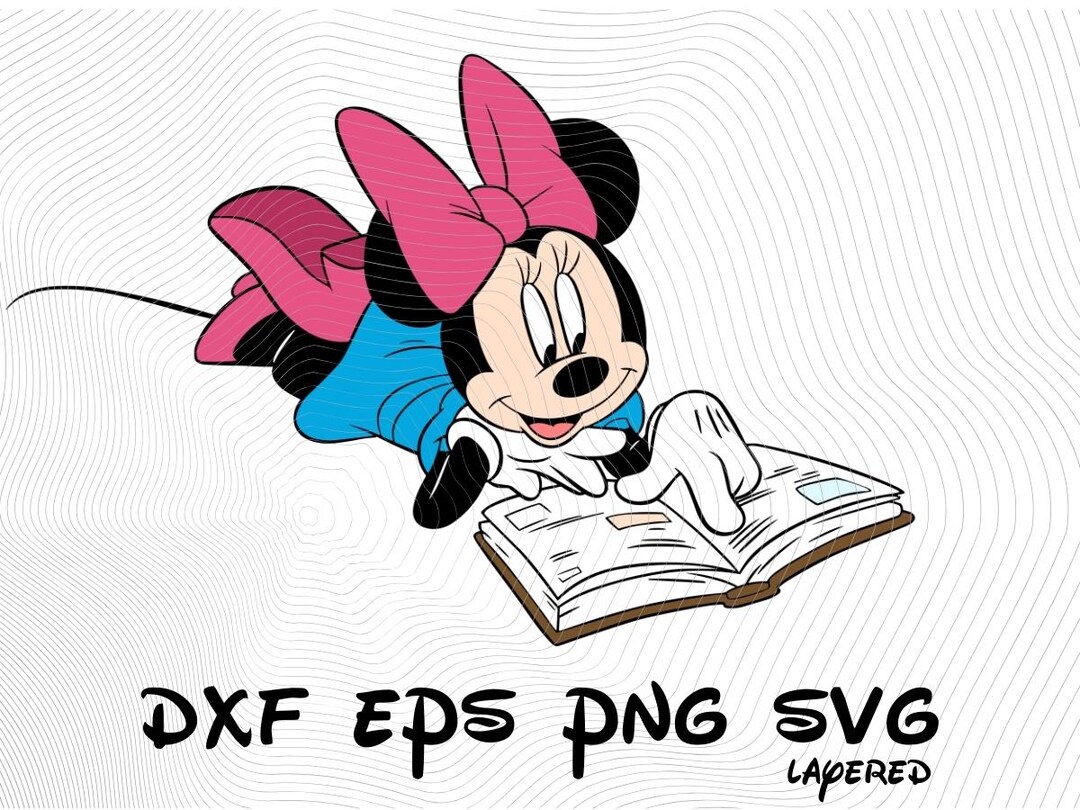 Reading Minnie Mouse School Sublimation Cliparts, Minnie School Reading ...