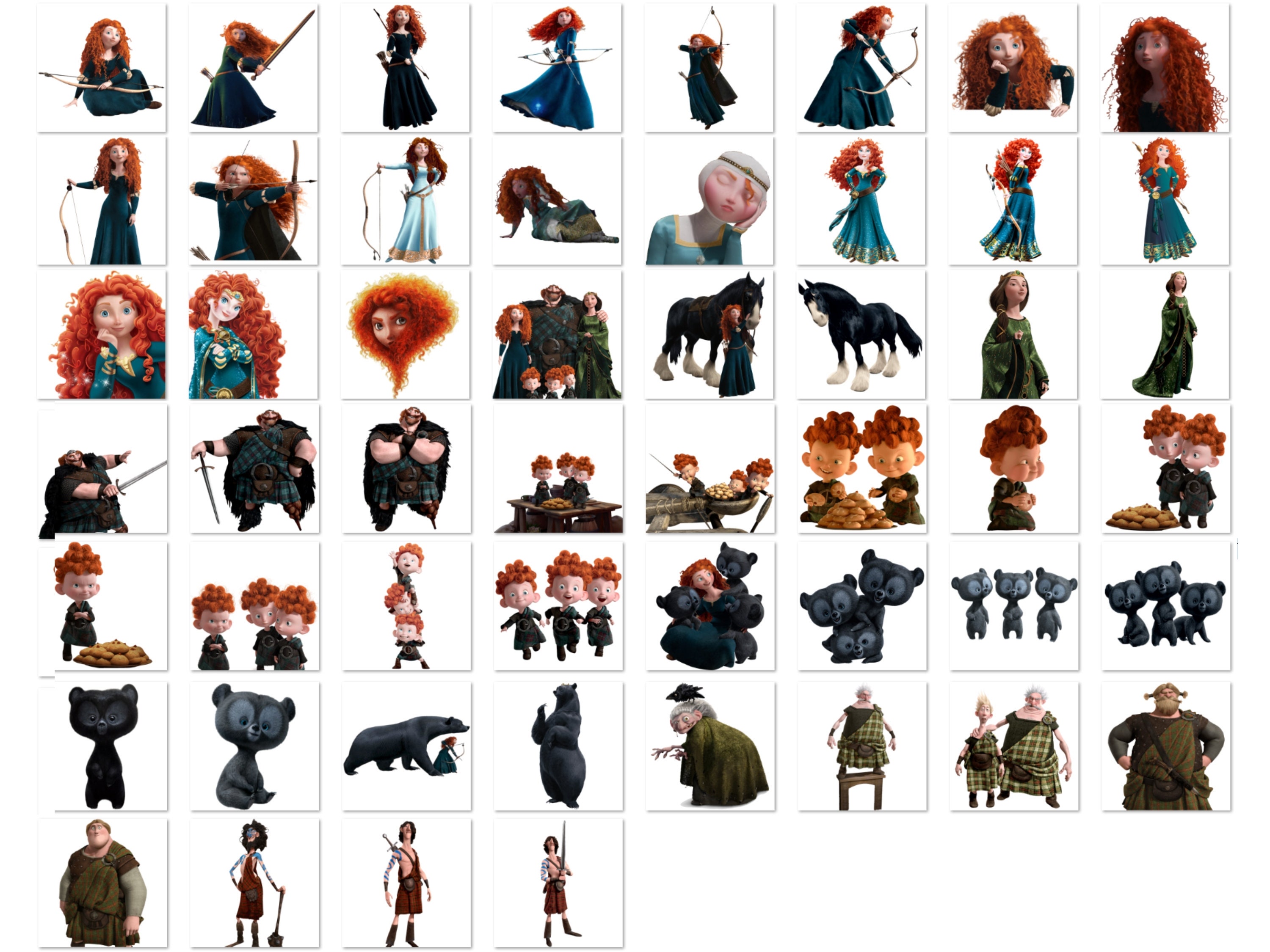 Brave PNG Cliparts Bundle, Merida Sublimation Cliaprts Collection ...