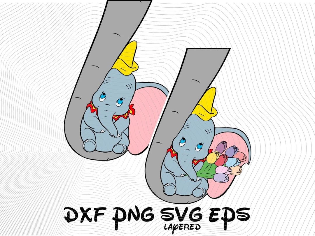 Dumbo Mrs. Jumbo SVG Dxf Eps Clipart, Mother's Day Dumbo Sublimation ...