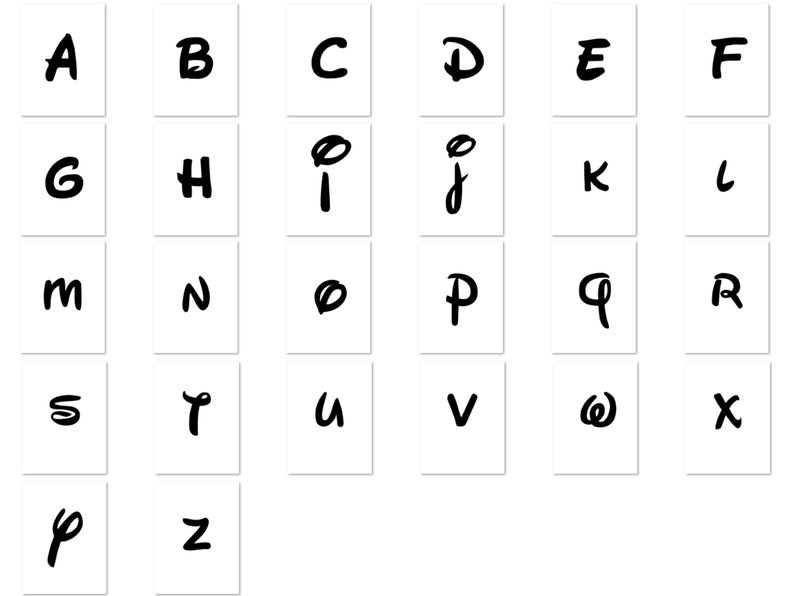 Disney Original Alphabet Font SVG PNG Waltograph Alphabet - Etsy