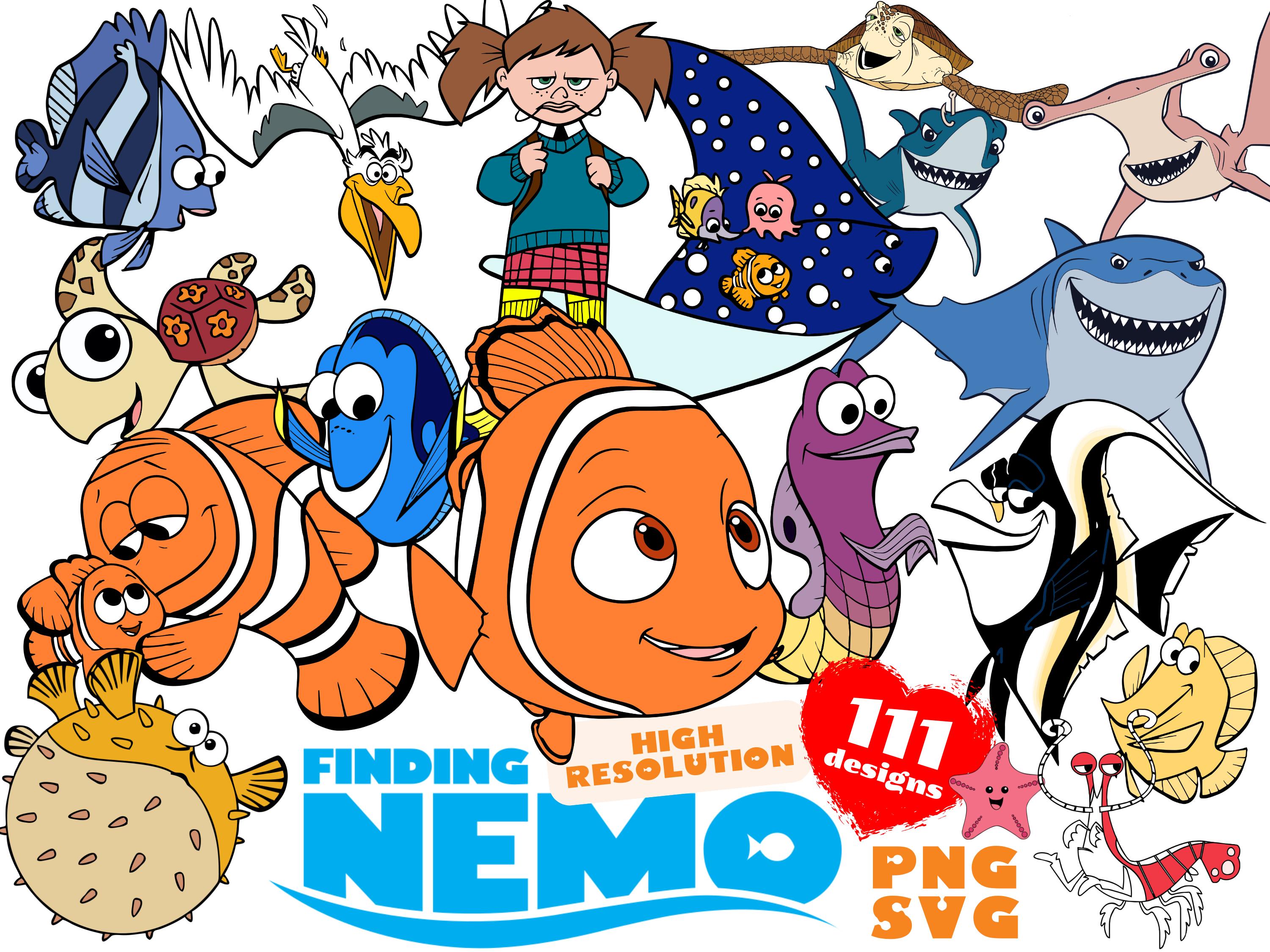 Finding Nemo SVG Cliparts Bundle, Finding Nemo Sublimation Bundle ...