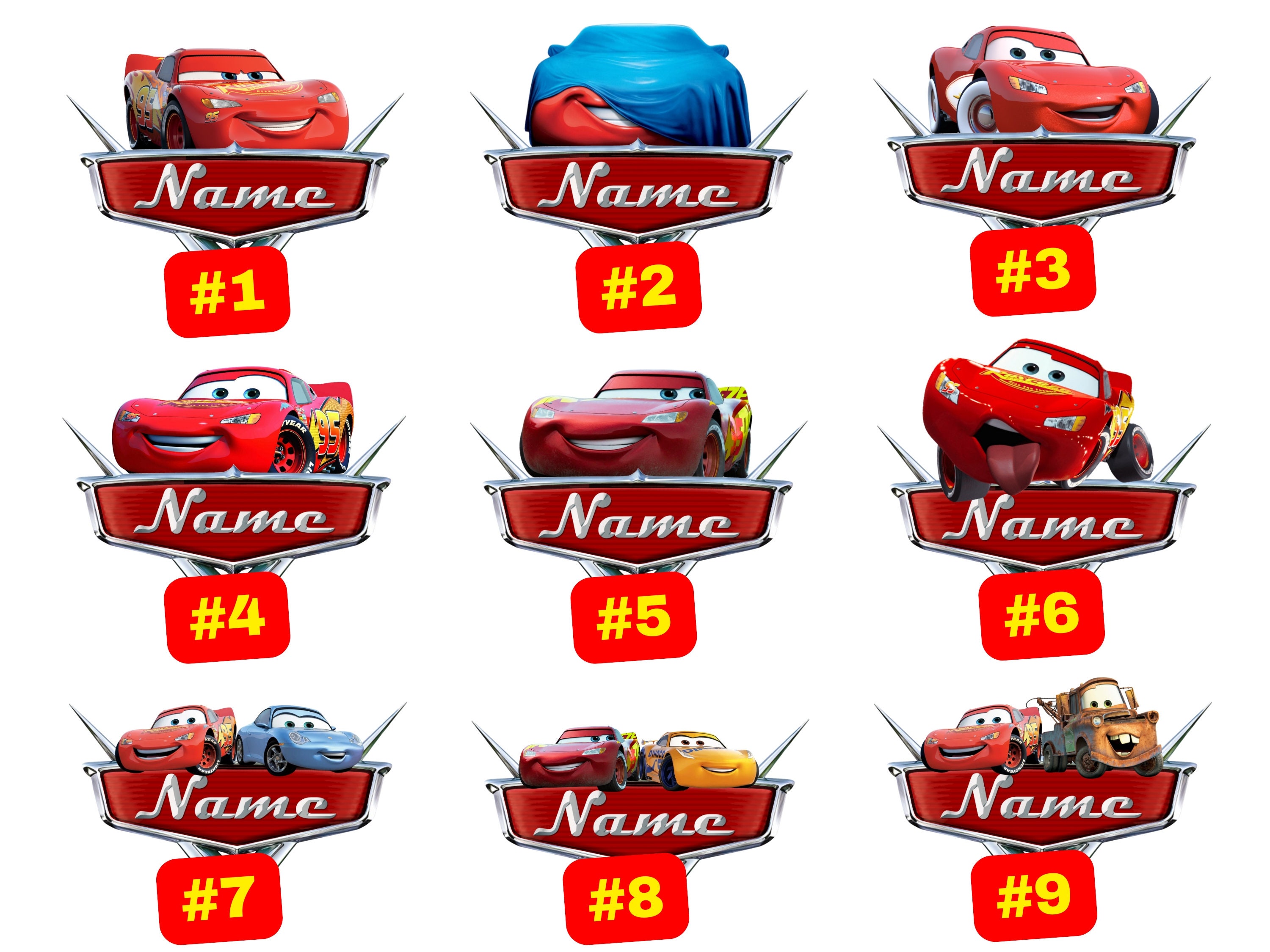 Personalized Cars Custom PNG Cake Topper, Cars Original Birthday ...