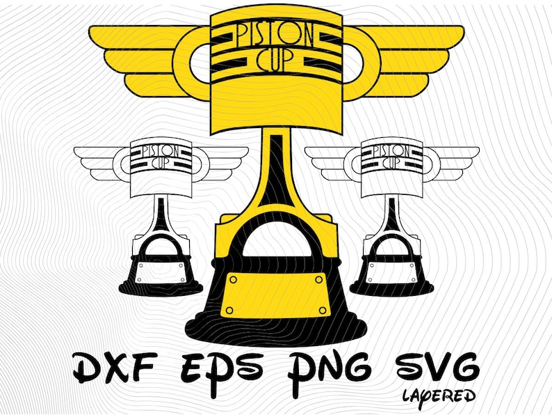 Trofeo de la Copa Pistón SVG png dxf eps Cliparts, Cars Piston Cup SVG ...