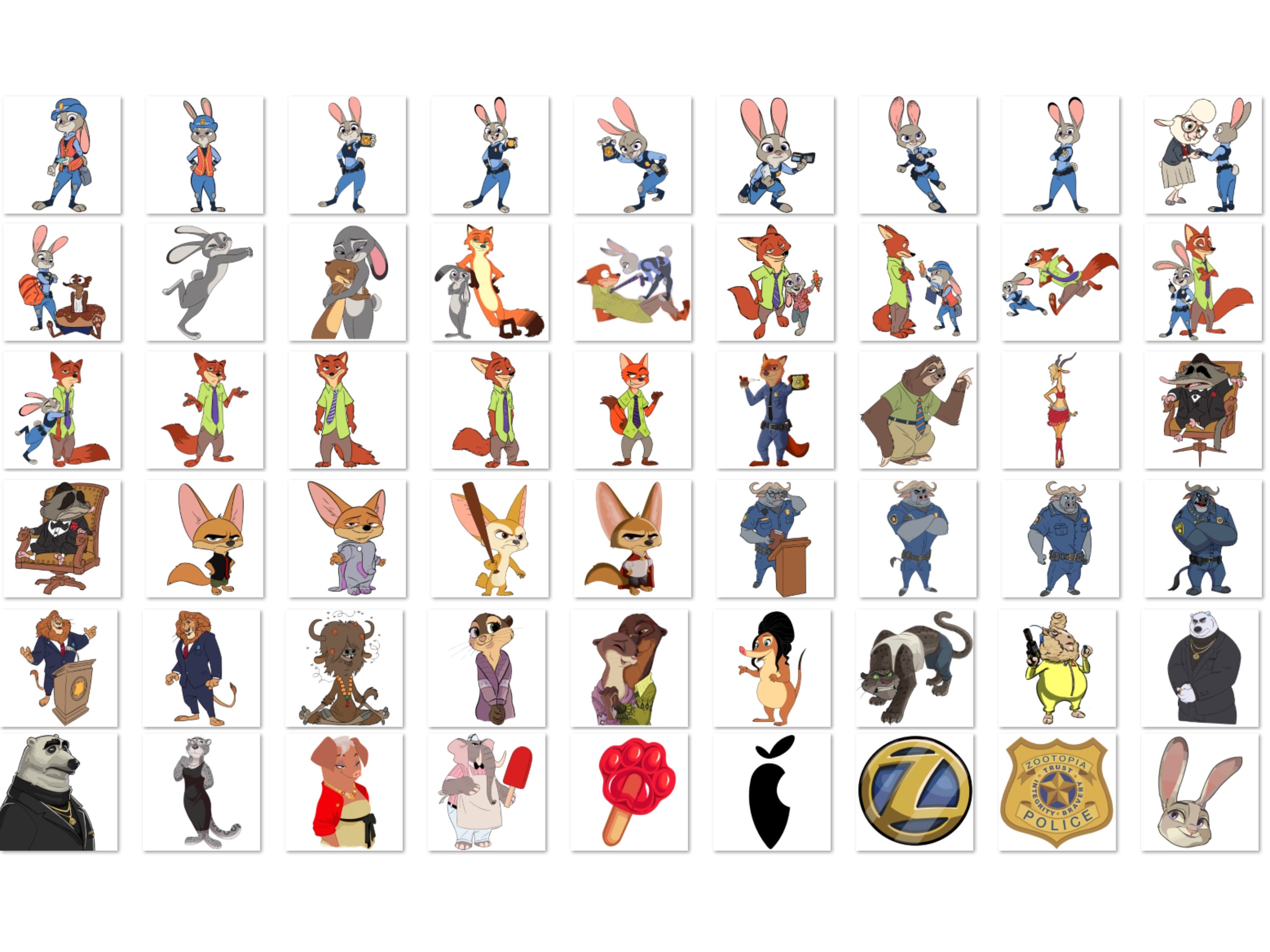 Zootopia SVG Png Cliparts Bundle Zootopia SVG Cartoon - Etsy Australia