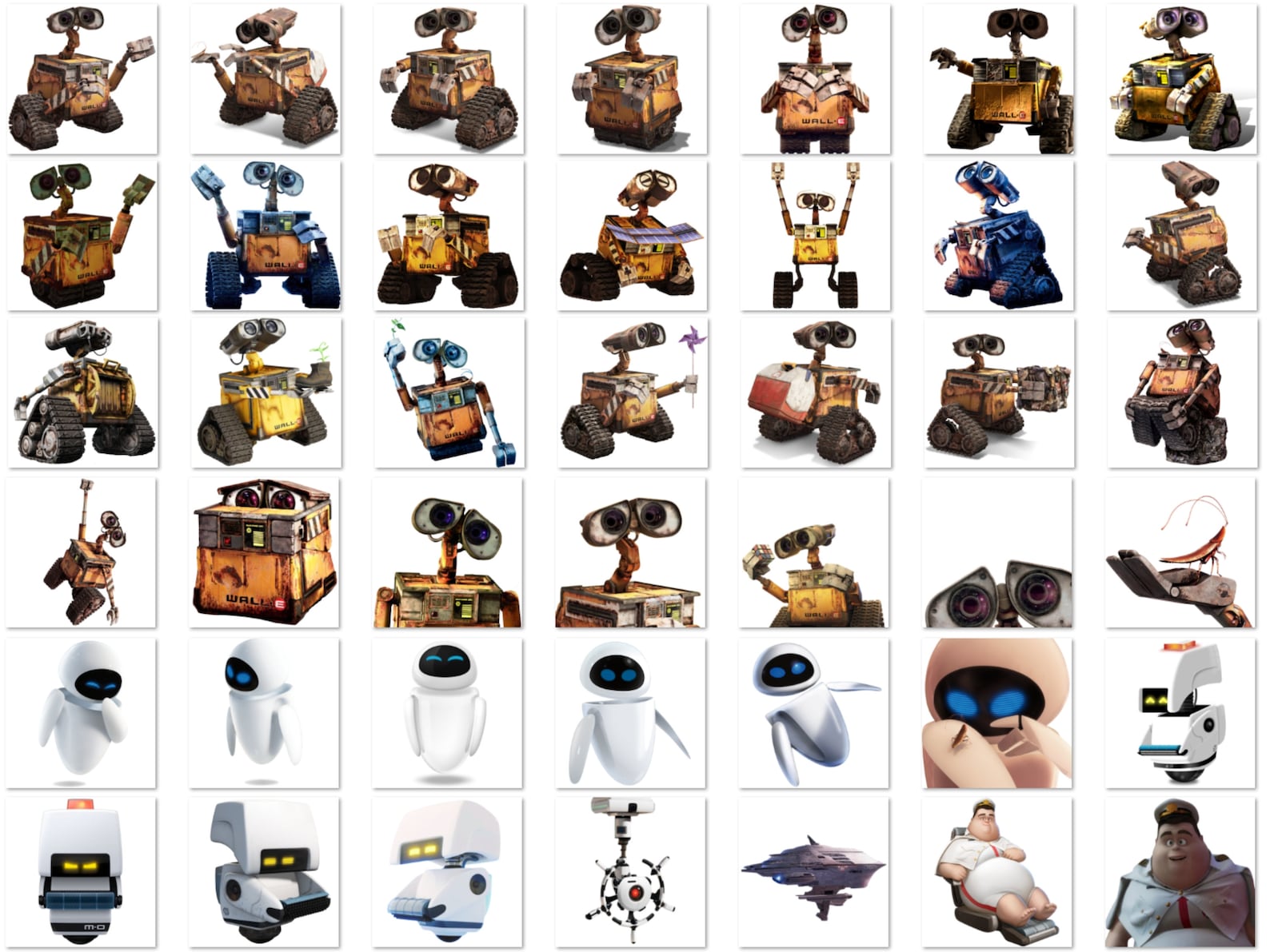 Wall-e PNG Cliparts Bundle, Wall-e PNG Cartoon Cliparts Collection for Sublimation, Wall-e Movie ...