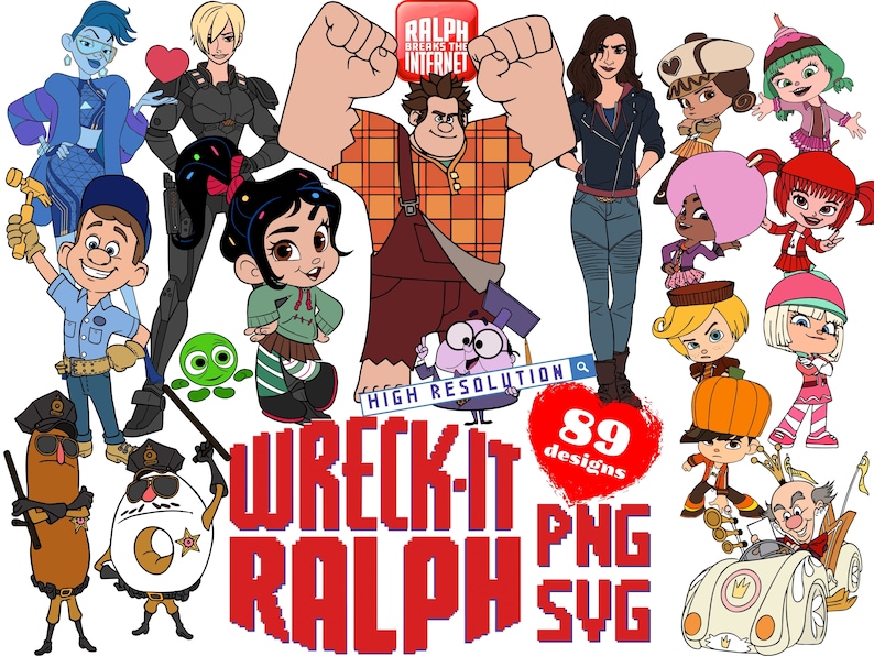 Wreck-it Ralph SVG & PNG Cliparts Bundle, Wreck-it Ralph Sublimation ...