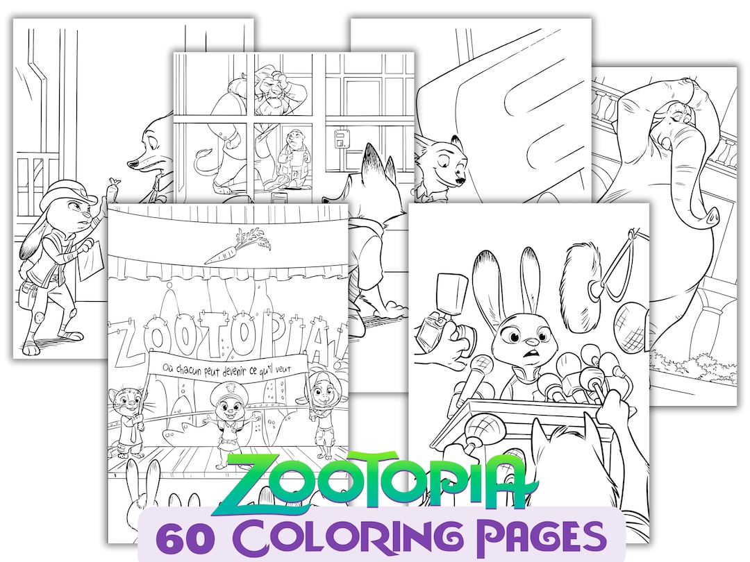 Zootopia Coloring Pages, Zootopia Cartoon Cliparts Coloring Book ...