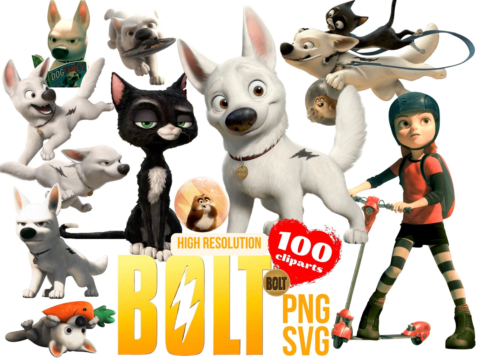Bolt PNG and SVG Cliparts Bundle, Bolt Png Svg Cartoon Sublimation ...