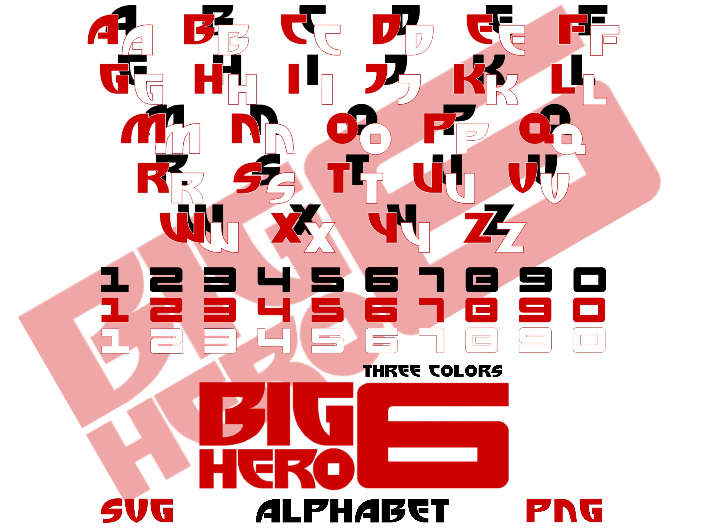 Big Hero 6 Alphabet Font SVG, Big Hero 6 PNG Cartoon Cliparts for ...