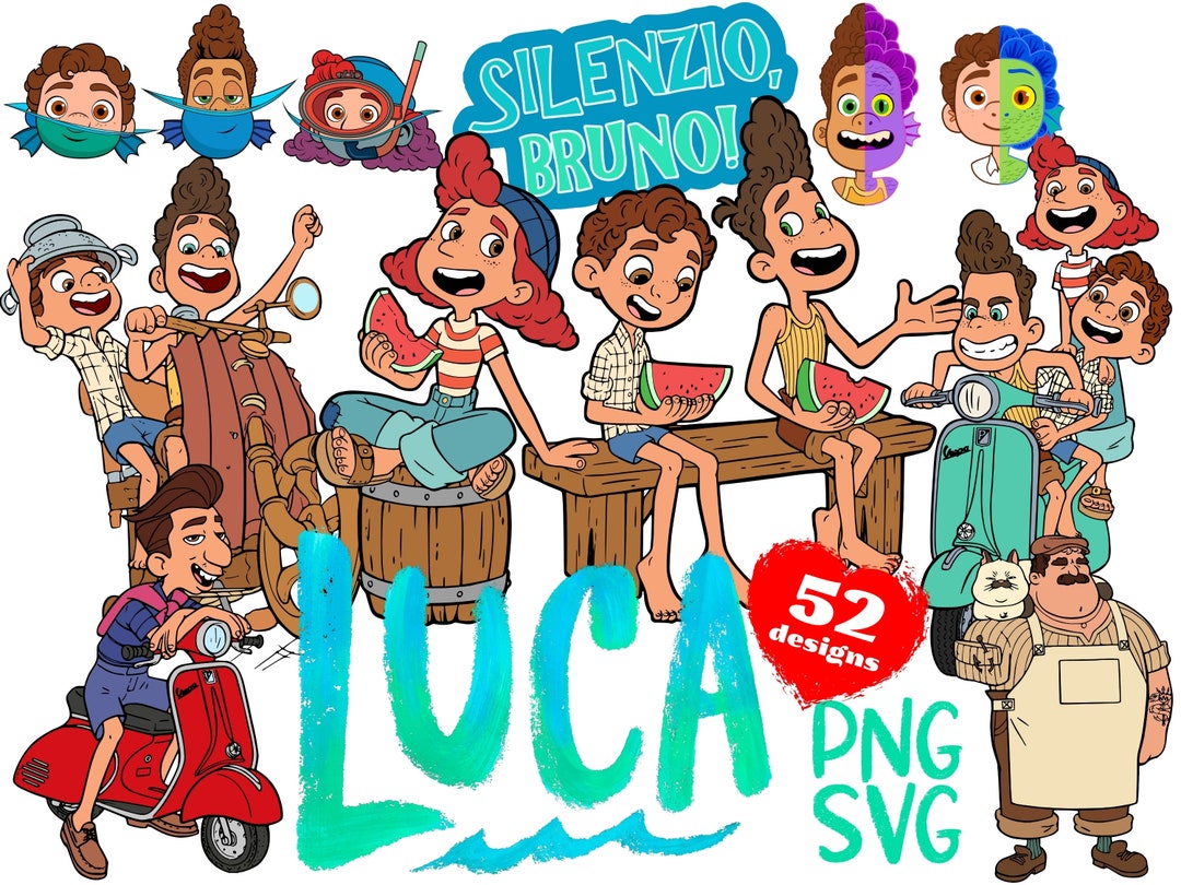 Luca SVG Cliparts Bundle, Luca Disney Sublimation Cliaprts Collection ...