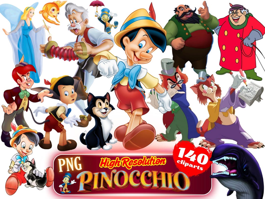 Pinocchio PNG Cliparts Bundle, Pinocchio PNG Cartoon Sublimation ...