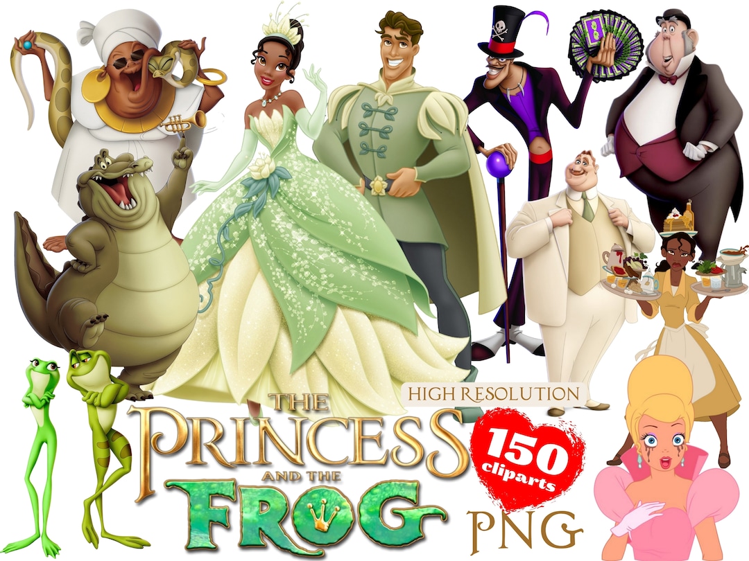 The Princess and the Frog PNG Cliparts Bundle, the Princess and the ...