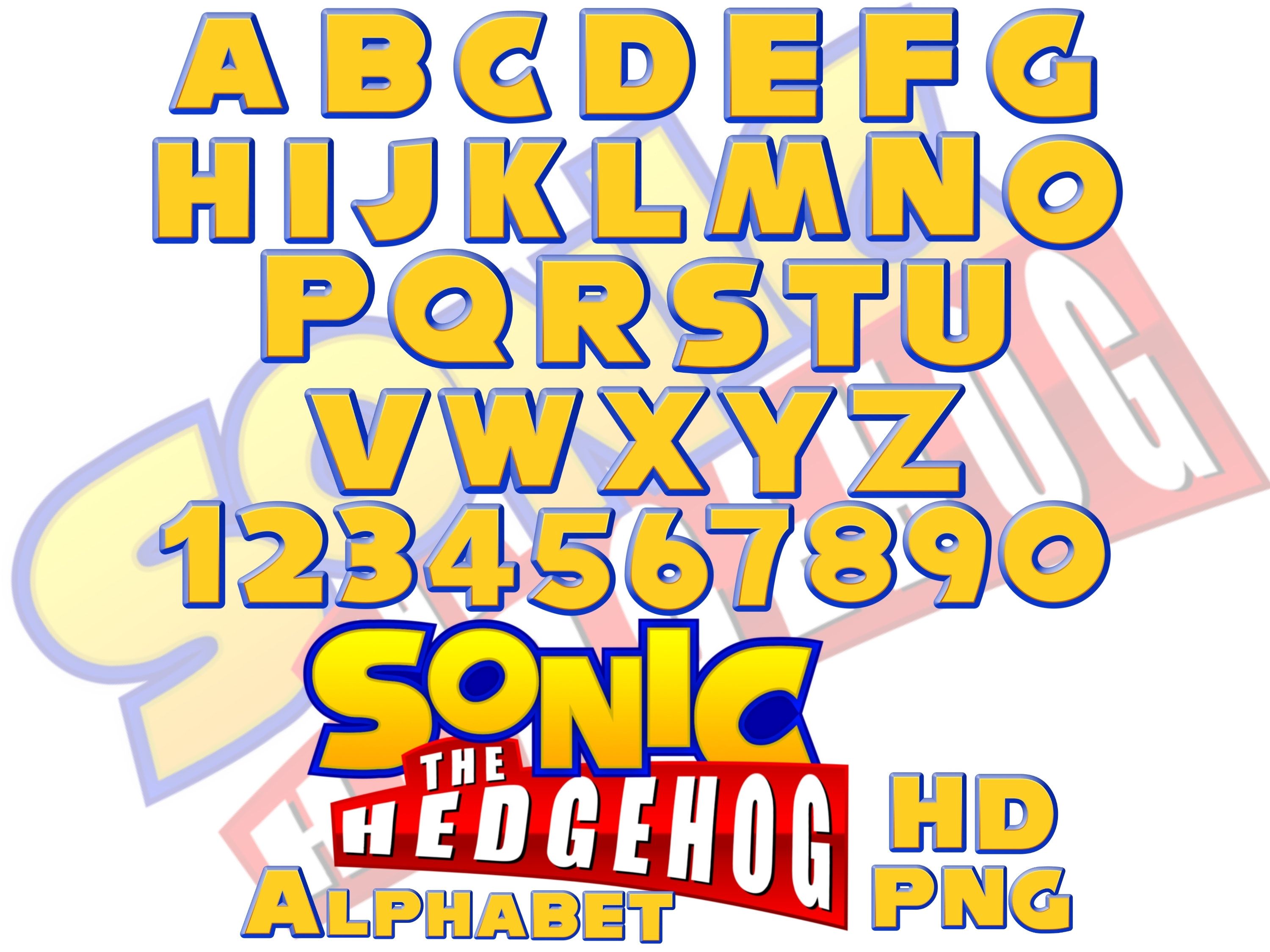 Sonic the Hedgehog PNG Alphabet Letters Cliparts Bundle, Sonic ...