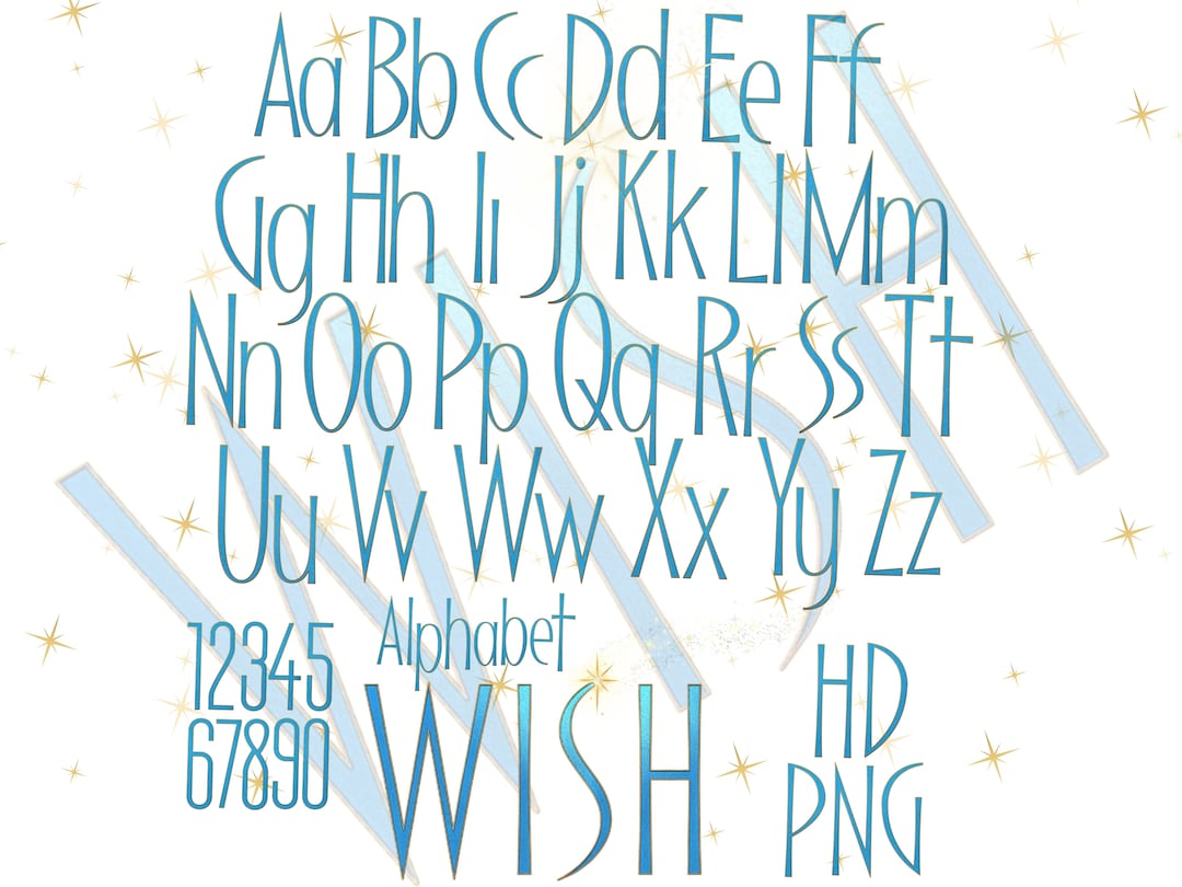 Wish Alphabet Letters Cliparts Bundle, Wish Alphabet Font Letters ...