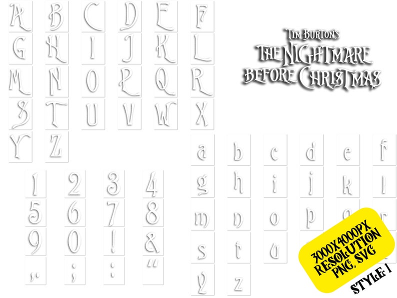Tim Burton's the Nightmare Before Christmas SVG PNG Cliparts Mega ...