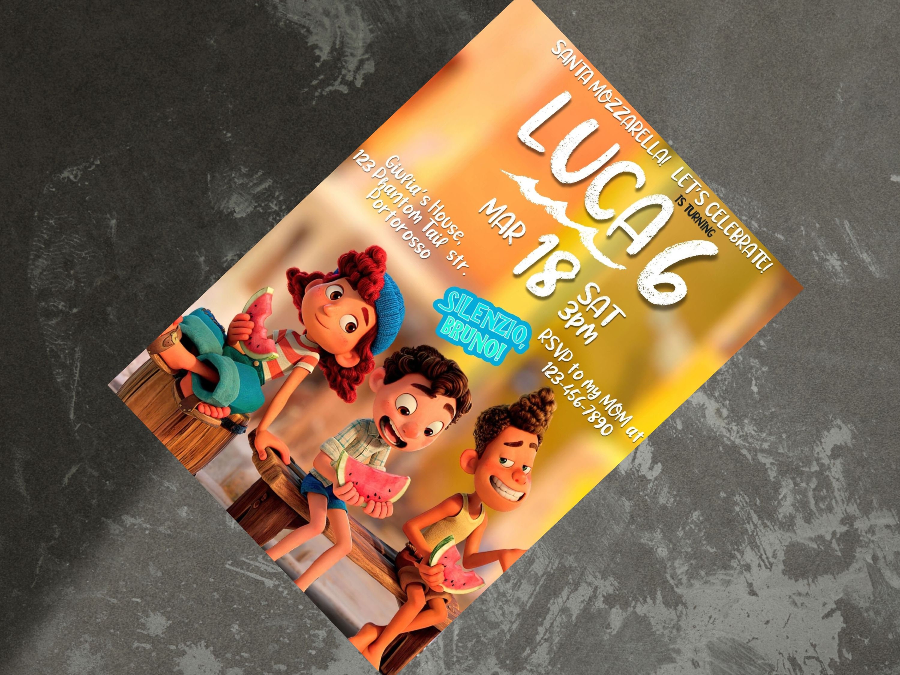 Editable Personalized Custom LUCA Birthday Invitation Template, Luca ...