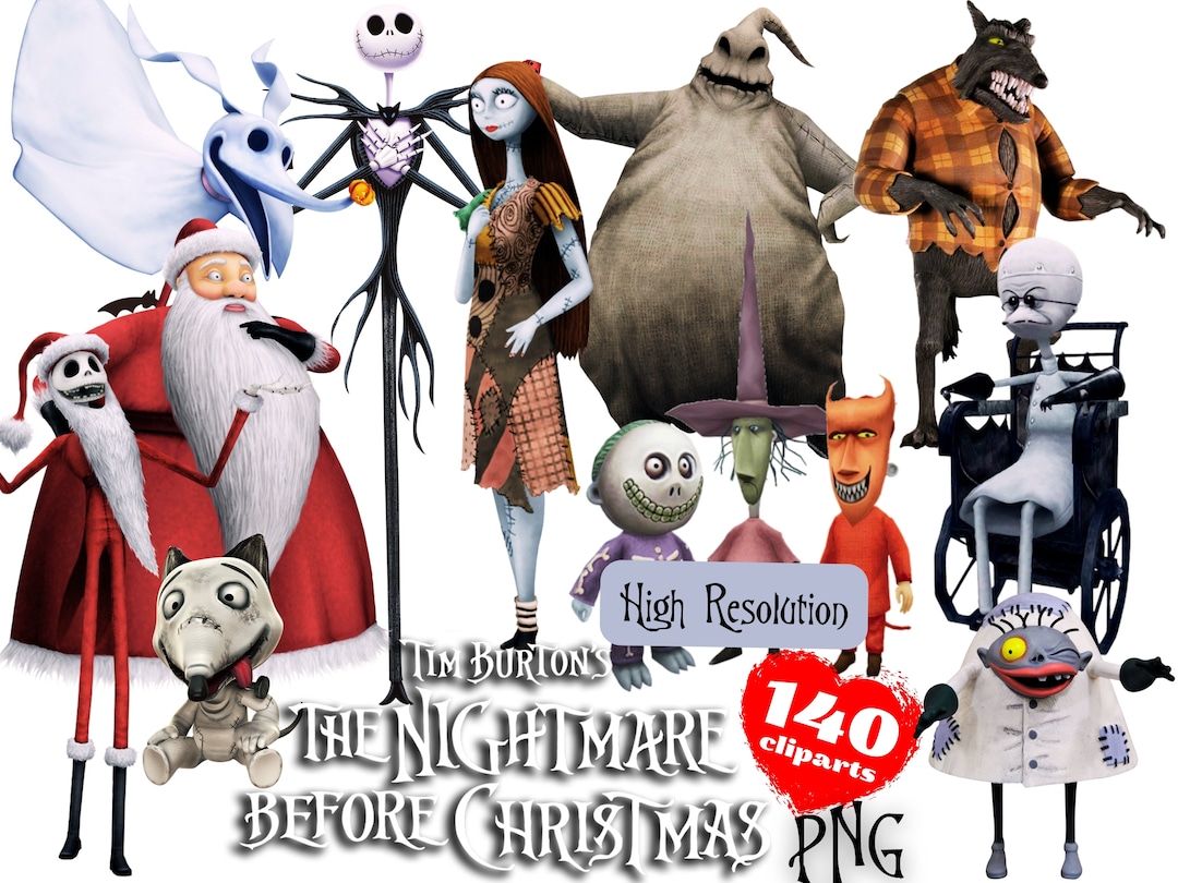 Tim Burton's the Nightmare Before Christmas PNG Cliparts Bundle ...