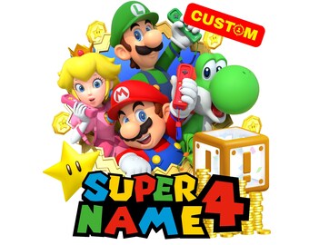 Personalized Super Mario Custom SVG Clipart, Super Mario Original ...