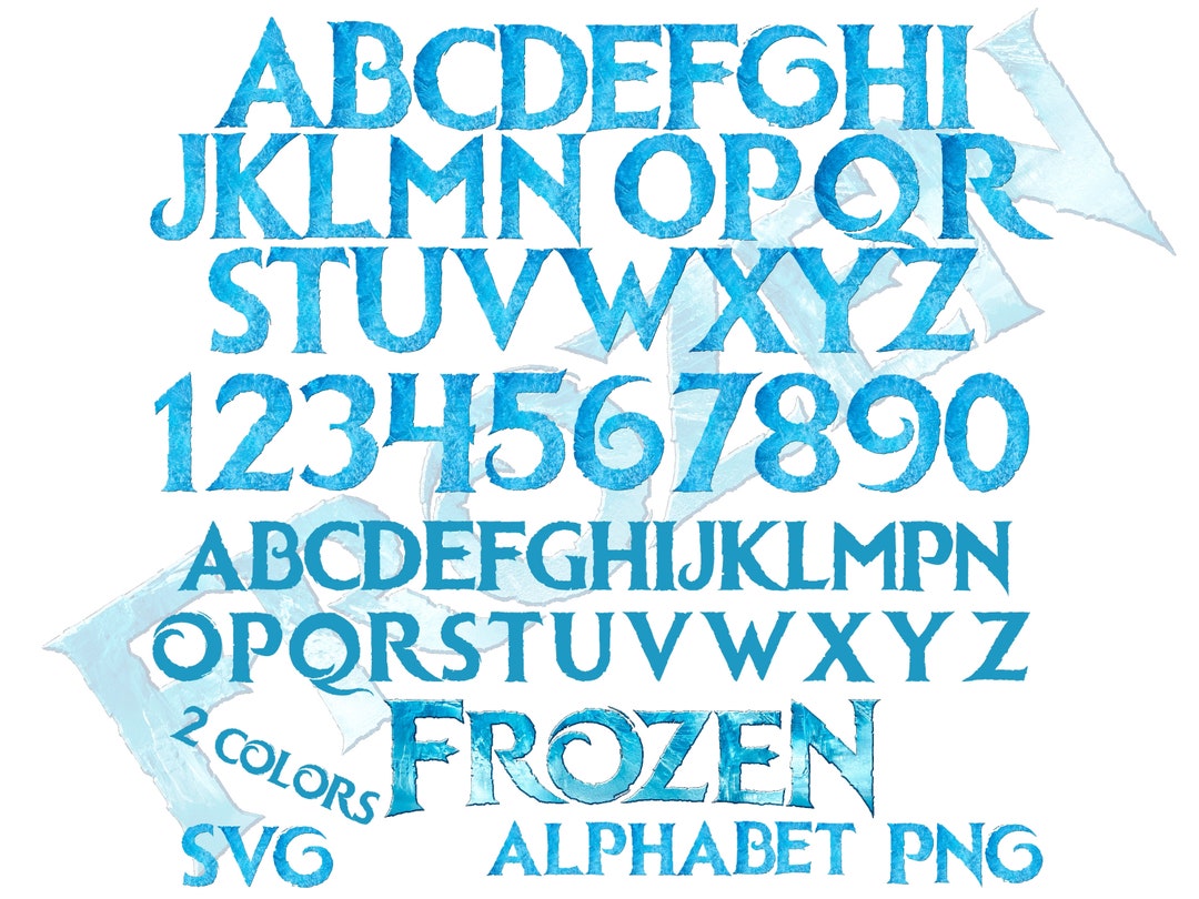 Frozen Alphabet Iced Letters Cliparts Bundle, Frozen PNG Cartoon ...