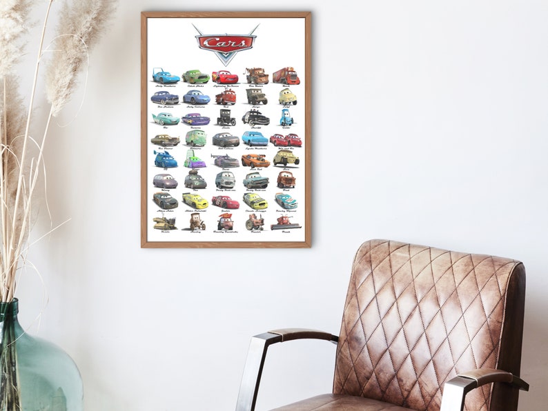 Cars 1 Poster, Cars JPG Digital Download, Cars Wall Art Kids Room ...