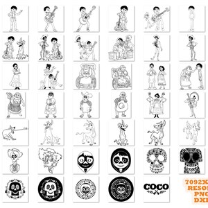 Coco SVG Png Dxf Eps Clipart Bundle, Coco SVG Cartoon Cliparts, Coco ...
