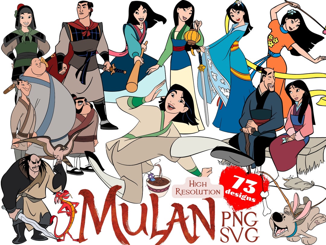 Mulan SVG & PNG Cliparts Bundle, Mulan PNG Cartoon Cliparts for ...