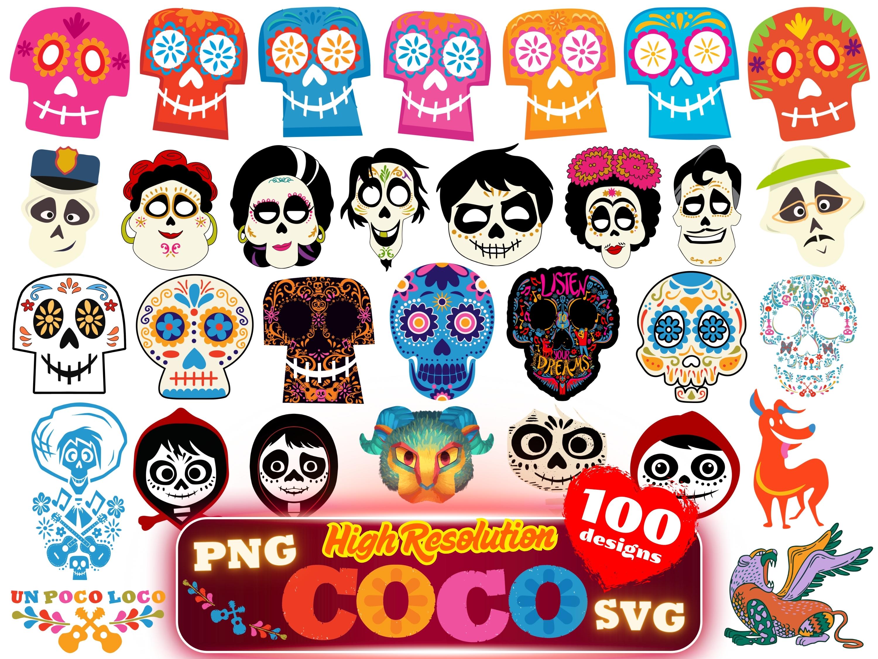 Coco SVG Icons Cliparts Bundle, Coco Sublimation Bundle, Coco Cartoon ...