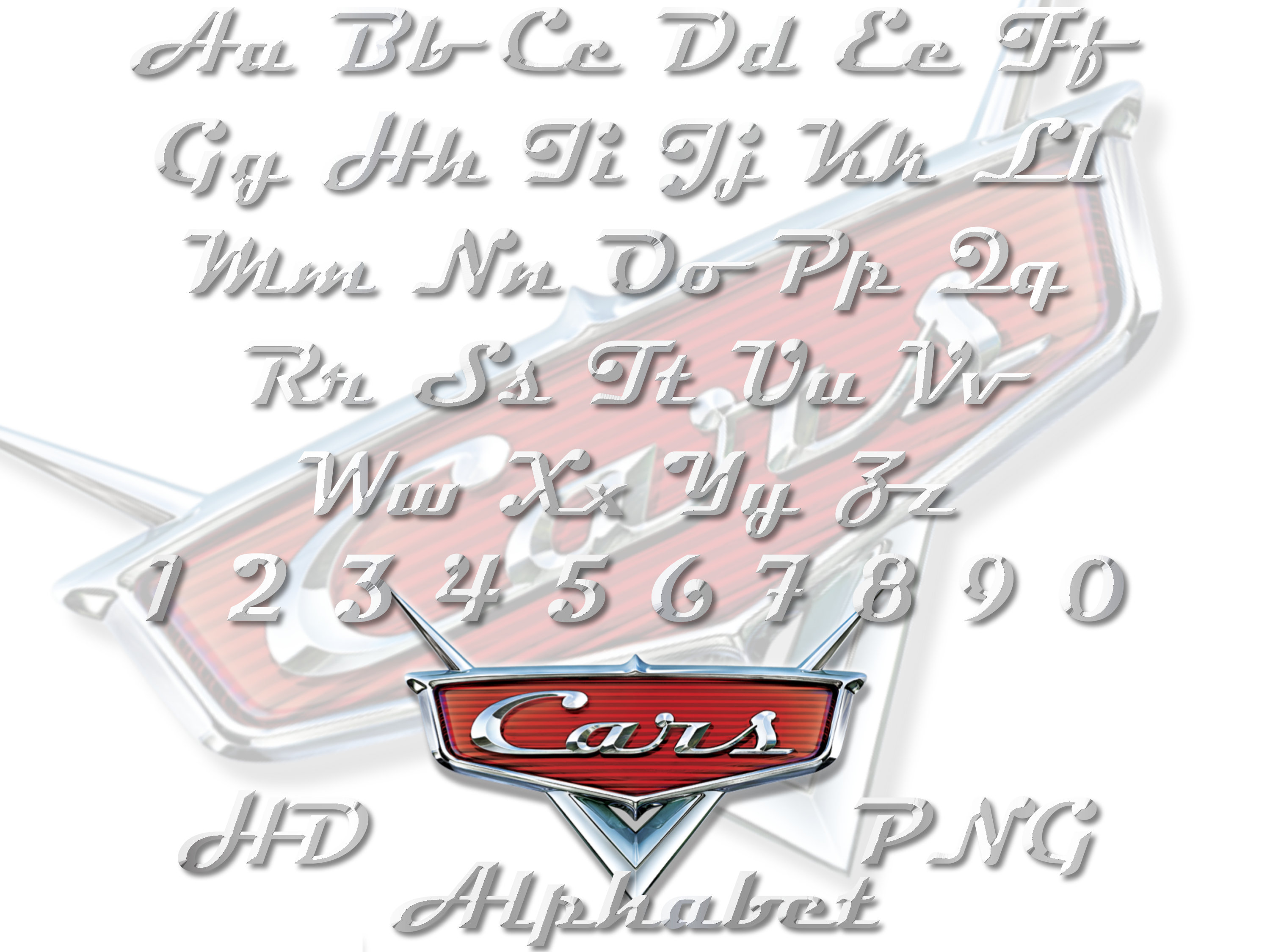 Cars Original Alphabet Font PNG, Cars PNG Cartoon Cliparts, Cars ...