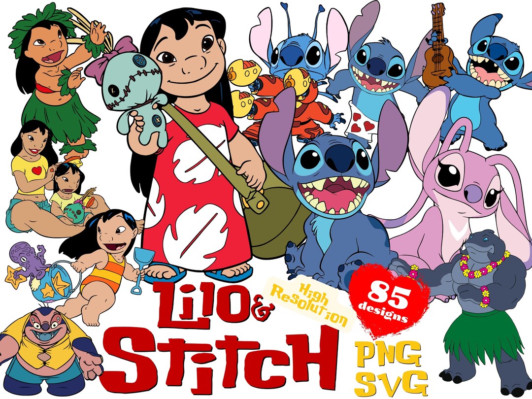 Lilo & Stitch SVG Png Cliparts Bundle, Lilo and Stitch SVG Cartoon ...