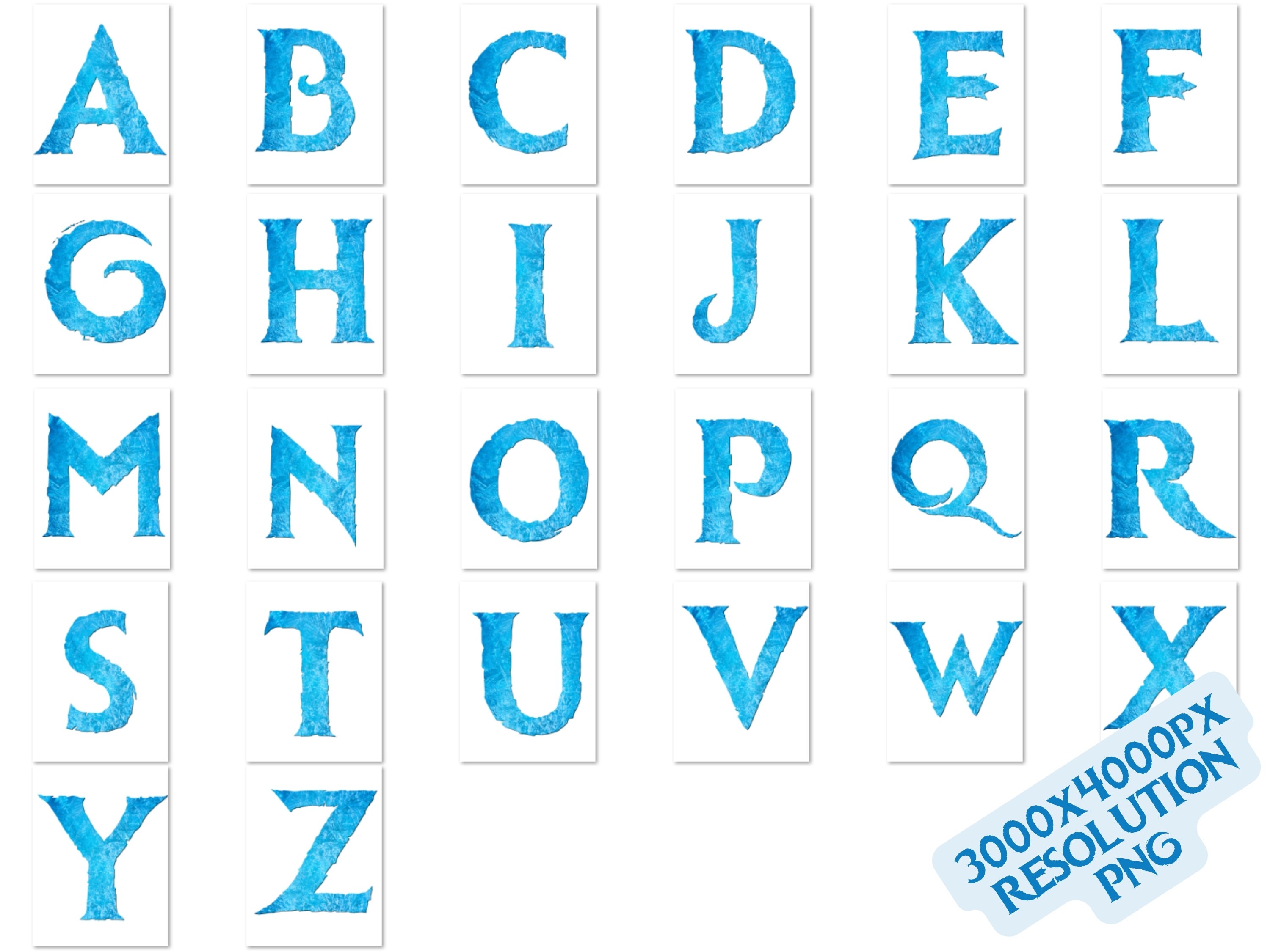 Frozen Alphabet PNG Svg Cliparts Bundle, Frozen Sublimation Cliaprts ...