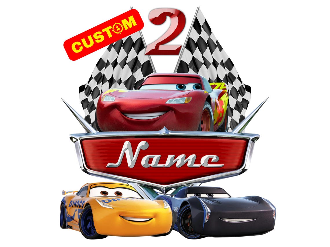 Personalized Cars Custom PNG Logo, Cars Original Birthday Sublimation ...