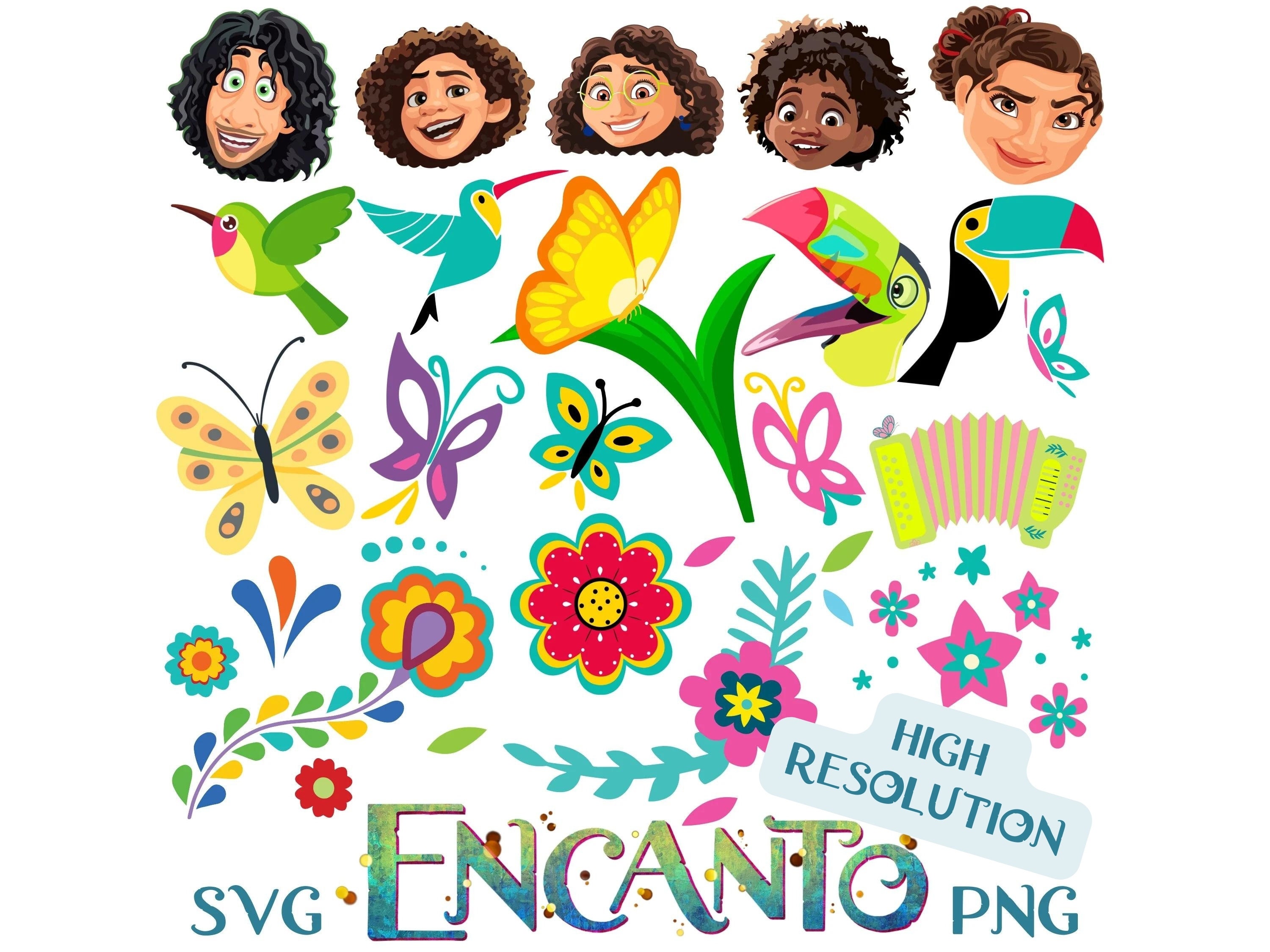 Encanto SVG Icons Bundle, Encanto Sublimation Cliaprts Collection ...