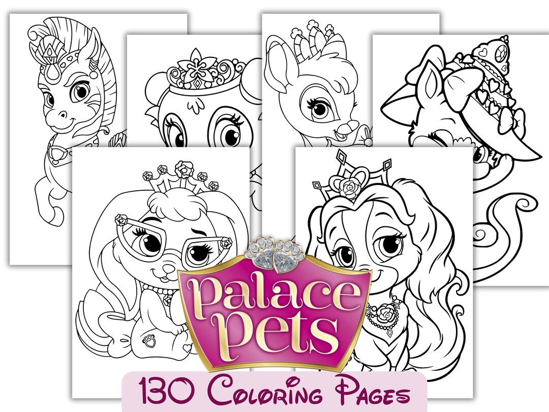 Palace Pets Kids Coloring Pages, Various Pets Cartoon Cliparts Coloring ...