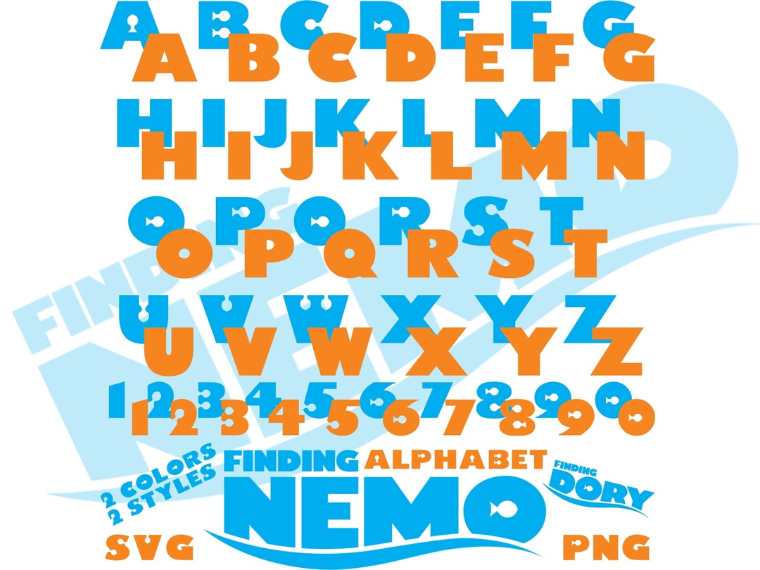 Finding Nemo Finding Dory Alpahbet Letters Cliparts Bundle, Finding ...