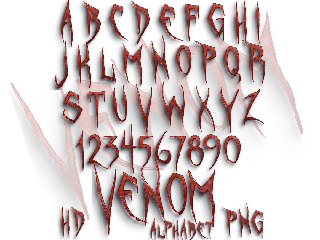 Venom Alphabet Letters Cliparts Bundle, Venom Carnage Sublimation ...