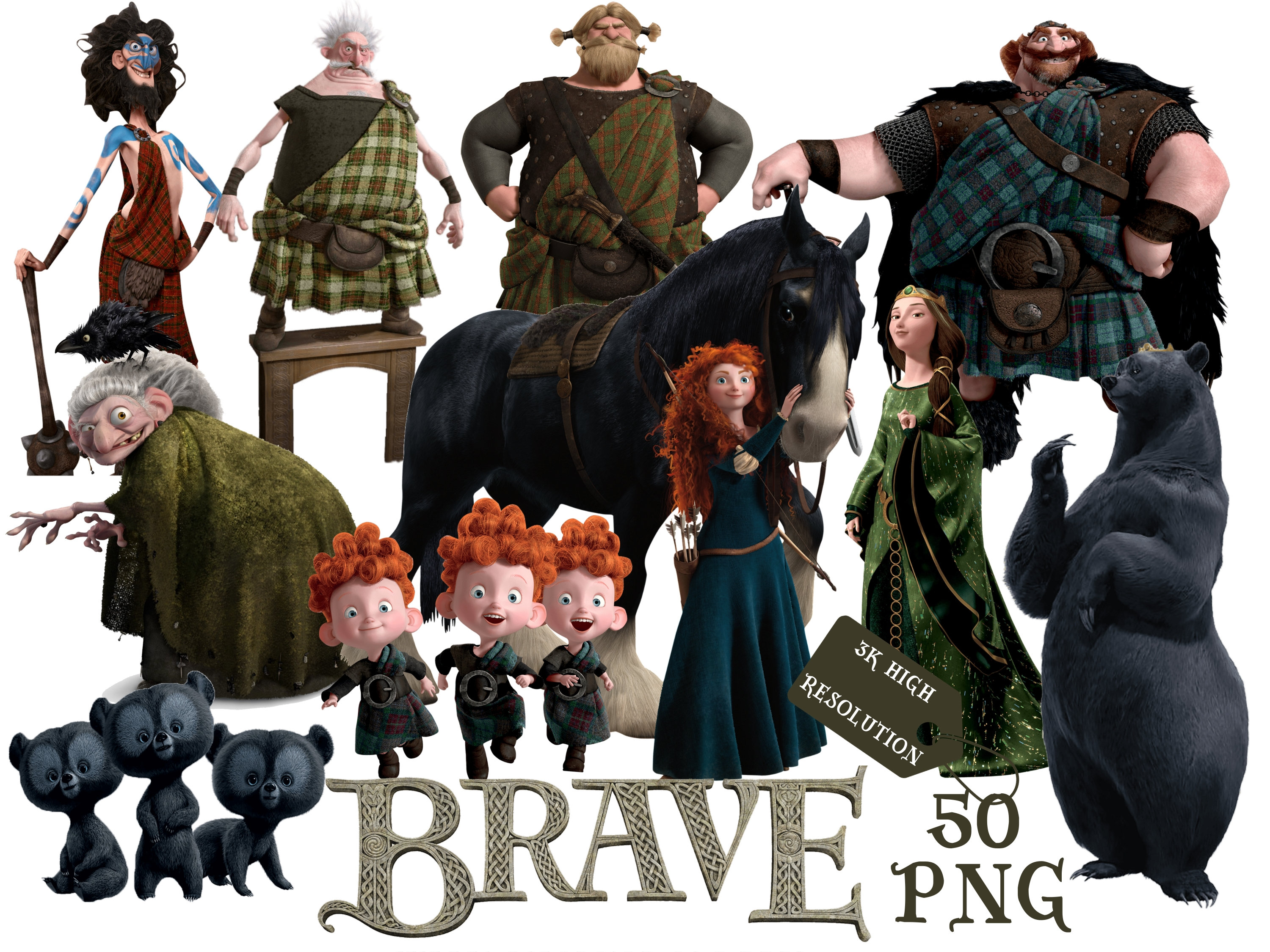 Brave PNG Cliparts Bundle, Merida Sublimation Cliaprts Collection ...