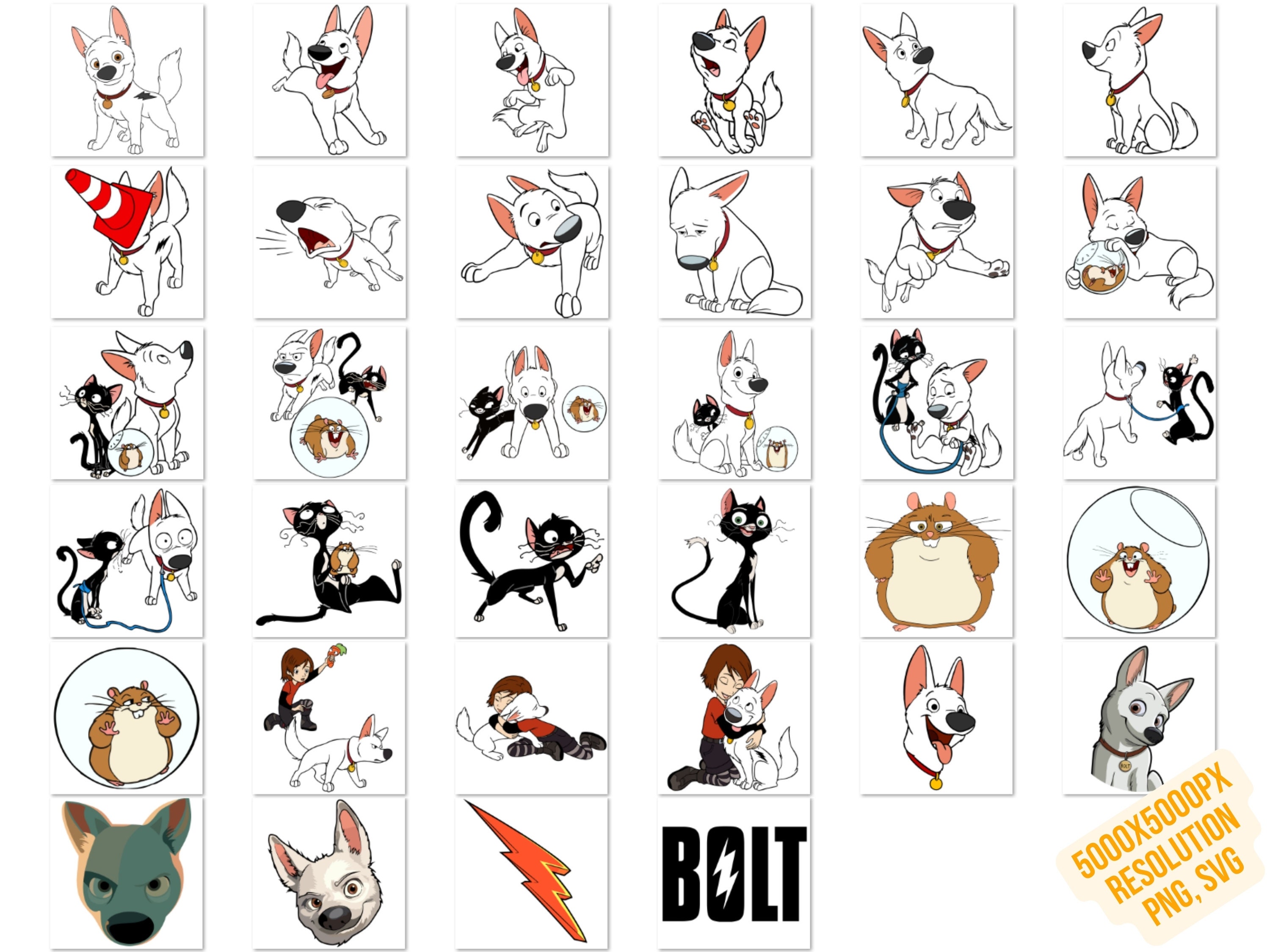 Bolt PNG and SVG Cliparts Bundle, Bolt Png Svg Cartoon Sublimation ...